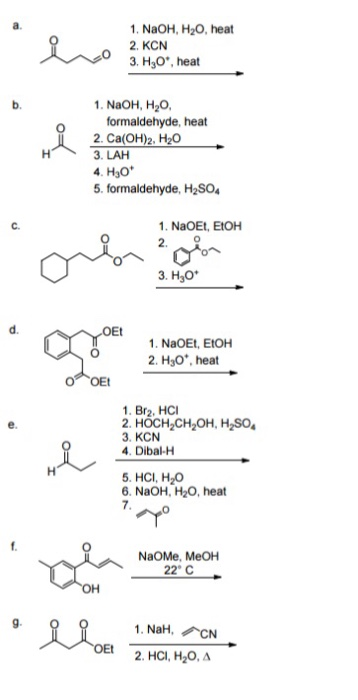 Solved 1. NaOH, H20, heat 2. KCN 3.НЗО", heat 1. NaOH, H20, | Chegg.com