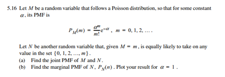 Solved 16 Let M be a random variable that follows a Poisson | Chegg.com