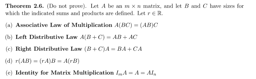 Theorem 2.6. (Do not prove). Let A be an m×n matrix, | Chegg.com