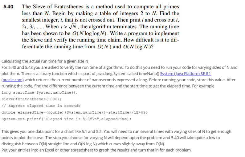 Solved Write in java please!5.40 ﻿The Sieve of Eratosthenes | Chegg.com