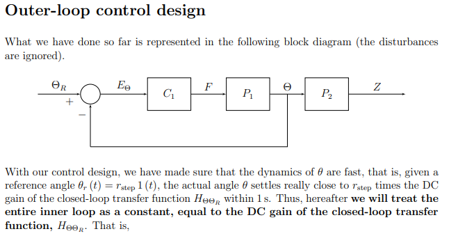 Outer-loop control design What we have done so far is | Chegg.com