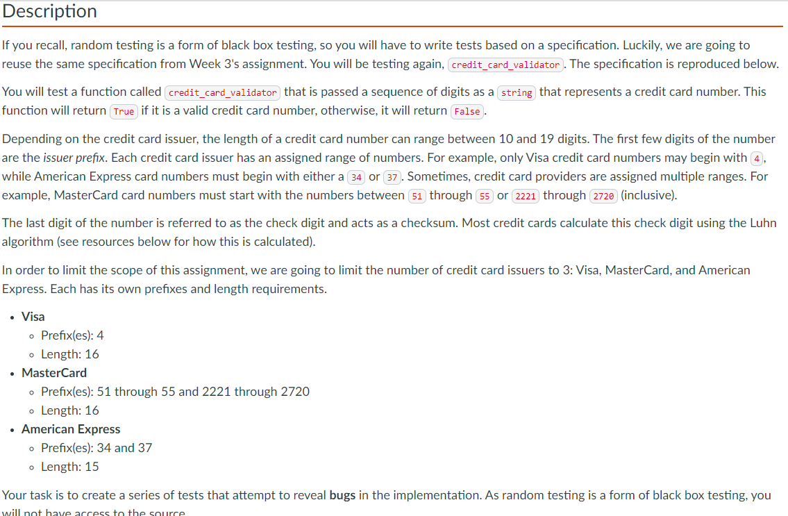Solved If you recall, random testing is a form of black box | Chegg.com