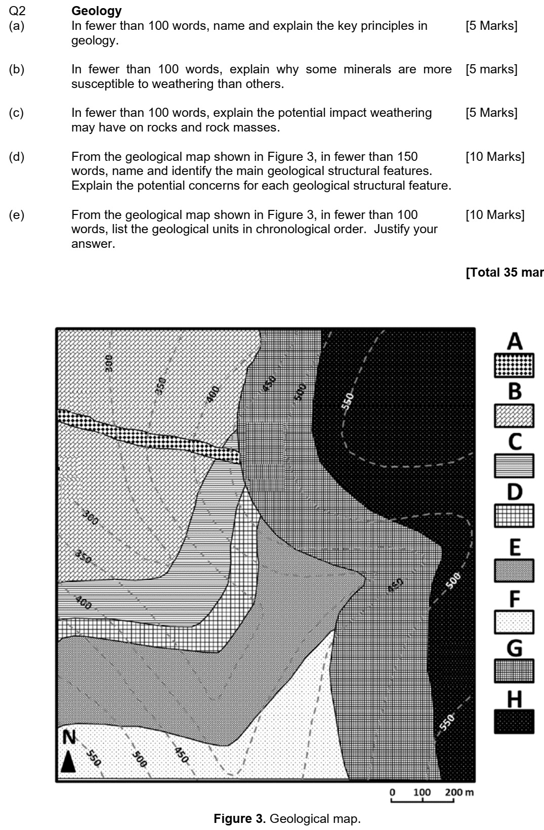 Q2 Geology (a) In fewer than 100 words, name and | Chegg.com