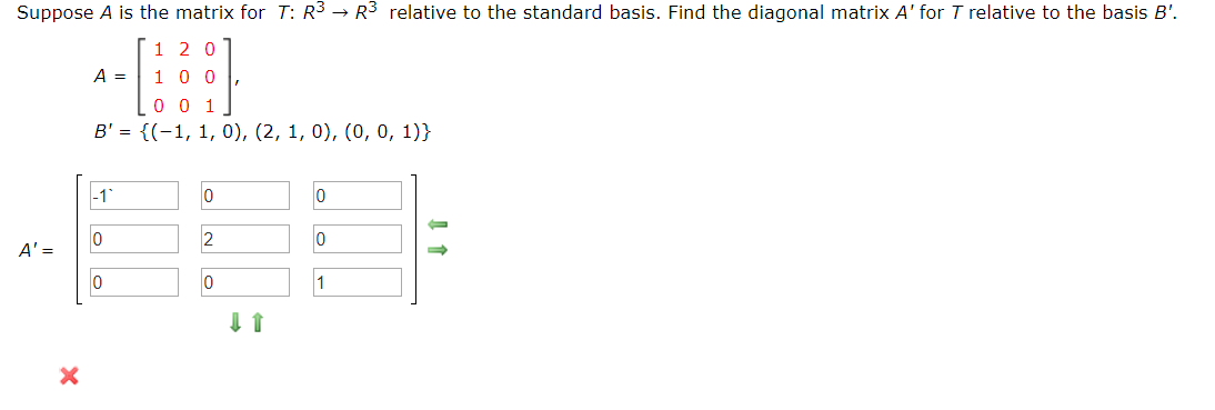Solved Suppose A is the matrix for T: R3 R3 relative to the | Chegg.com