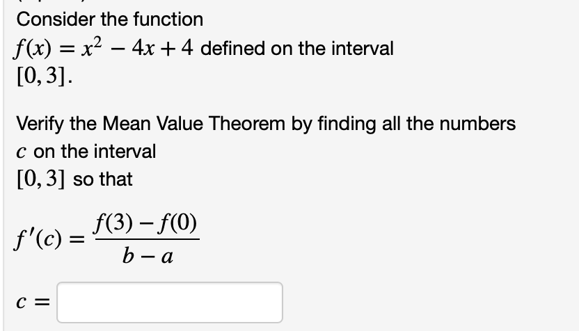 Solved Consider the function f(x) = x2 – 4x + 4 defined on | Chegg.com