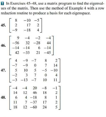 II In Exercises 45-48, use a matrix program to find | Chegg.com