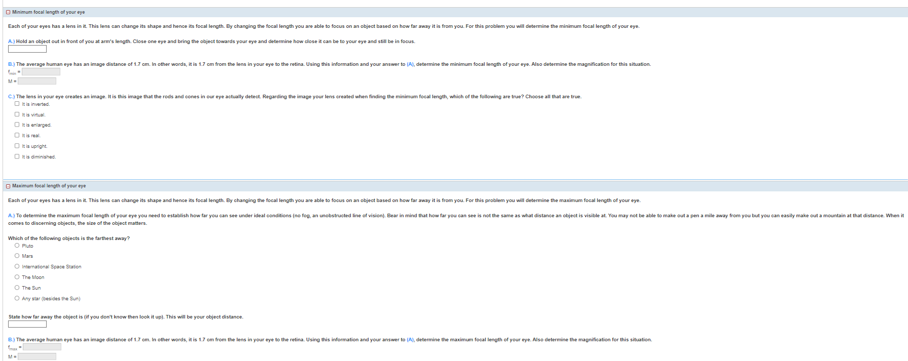 Solved A.) Hold an object out in front of you at arm's | Chegg.com