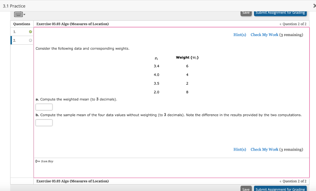 Solved 31 Practice Save Submit Assignment For Grading 
