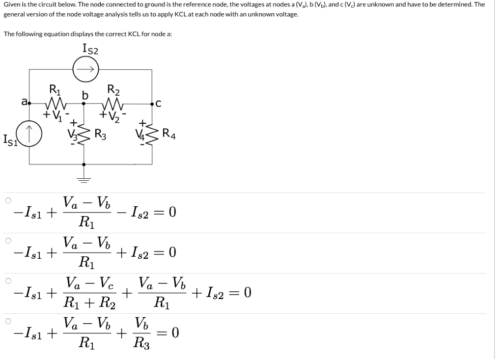 Solved Given is the circuit below. The node connected to | Chegg.com