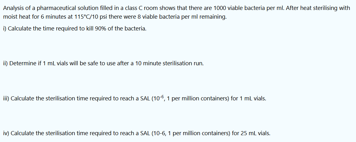 Solved Analysis of a pharmaceutical solution filled in a | Chegg.com