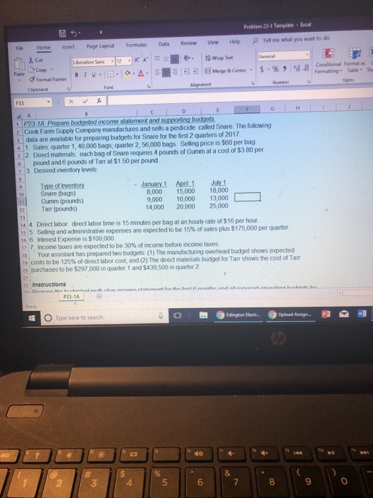 Please provide the excel sheet with the formulas in | Chegg.com