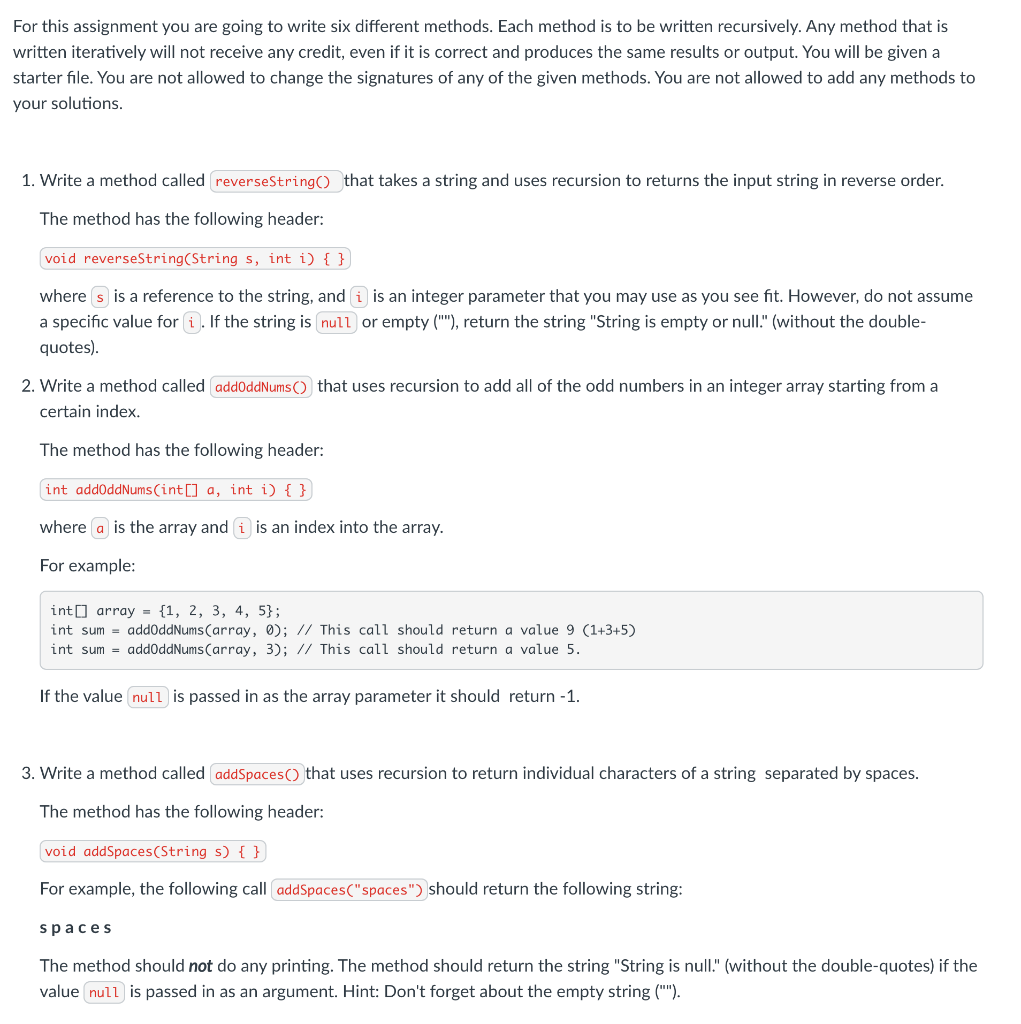 Solved For this assignment you are going to write six | Chegg.com