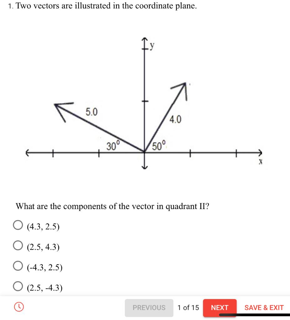 Solved 1. Two vectors are illustrated in the coordinate | Chegg.com