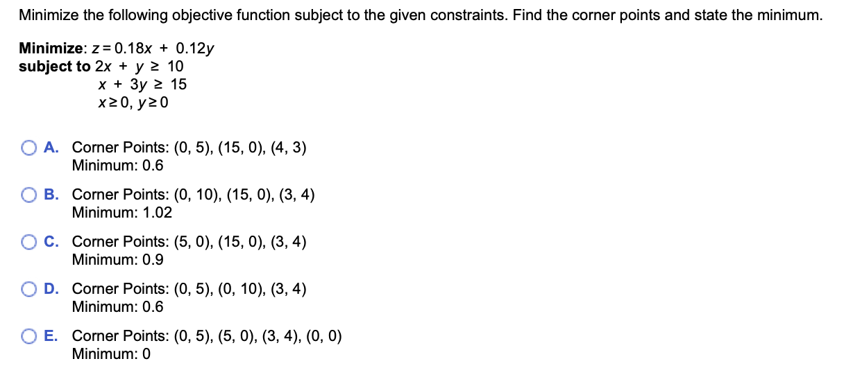Solved Minimize the following objective function subject to | Chegg.com