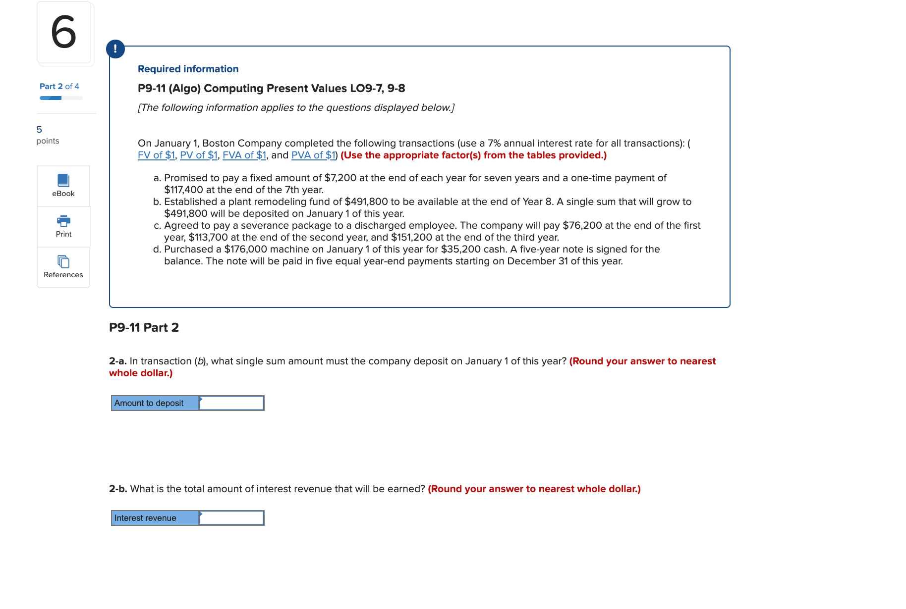 Solved 5 Part 1 of 4 Required information P9-11 (Algo) | Chegg.com