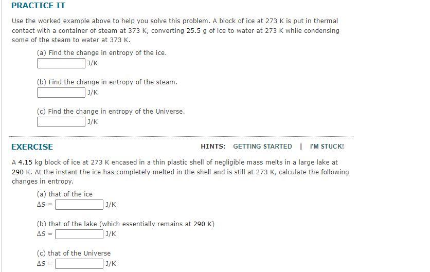 Solved GOAL Calculate the change in entropy for a system and | Chegg.com