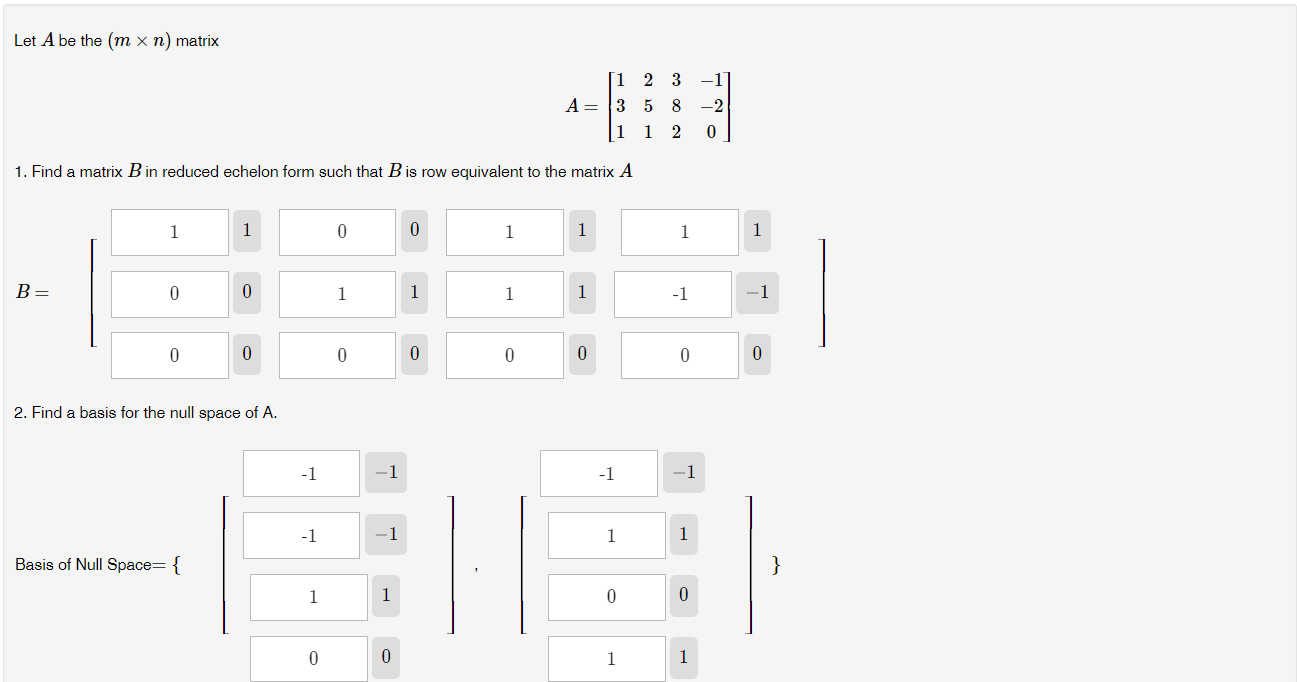 Solved This is matrix algebra. The showed answers are | Chegg.com