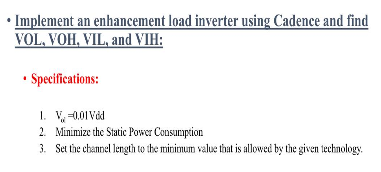 Implement an enhancement load inverter using | Chegg.com