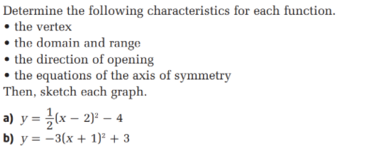 Solved Determine the following characteristics for each | Chegg.com
