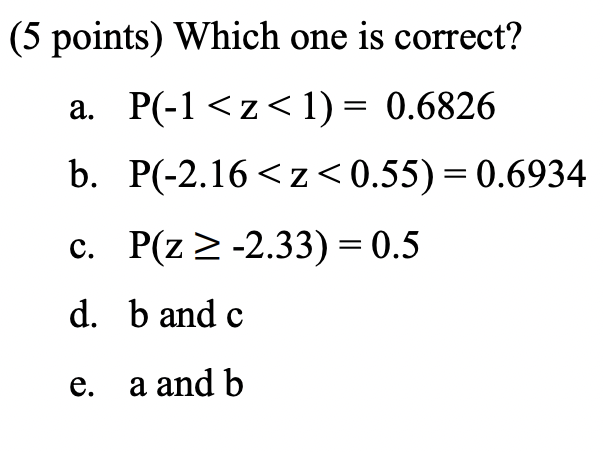 Solved 5 Points Which One Is Correct A P −1