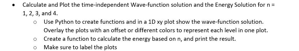 O Calculate and Plot the time-independent | Chegg.com