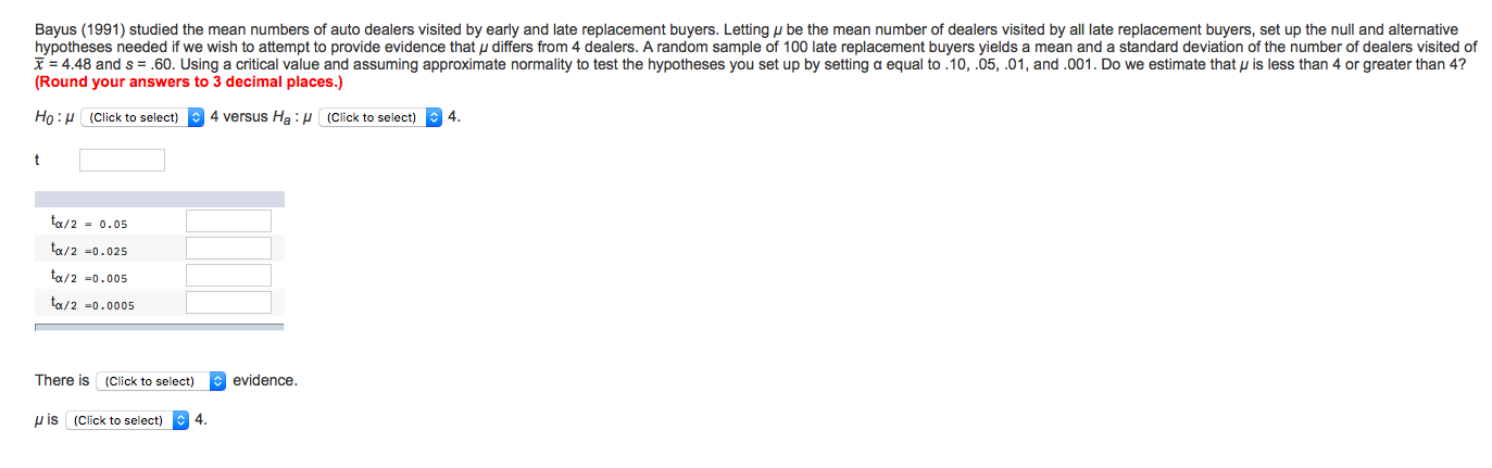 Solved Bayus (1991) studied the mean numbers of auto dealers | Chegg.com