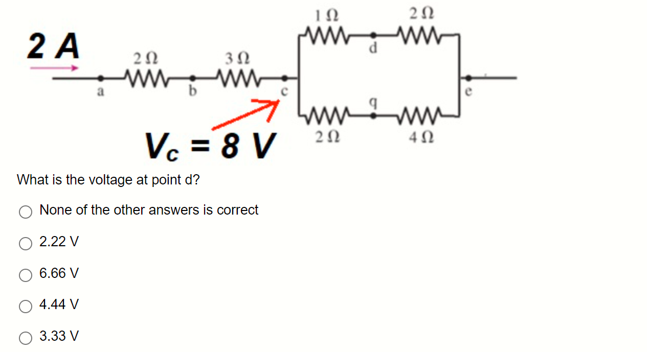 Solved 1Ω 2 Ω 2Α 2Ω 3Ω W -W 2Ω 4 Ω Vc = 8 V What is the | Chegg.com