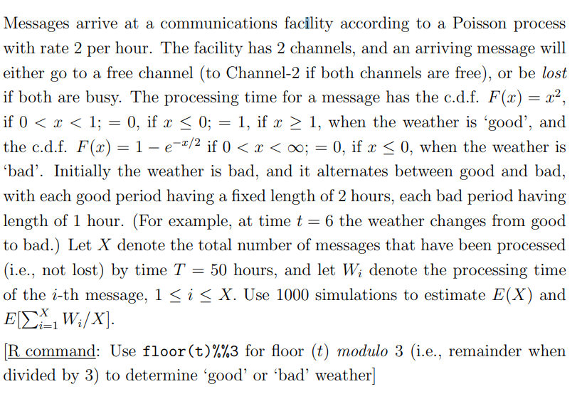 Solved = = = Messages arrive at a communications facility | Chegg.com
