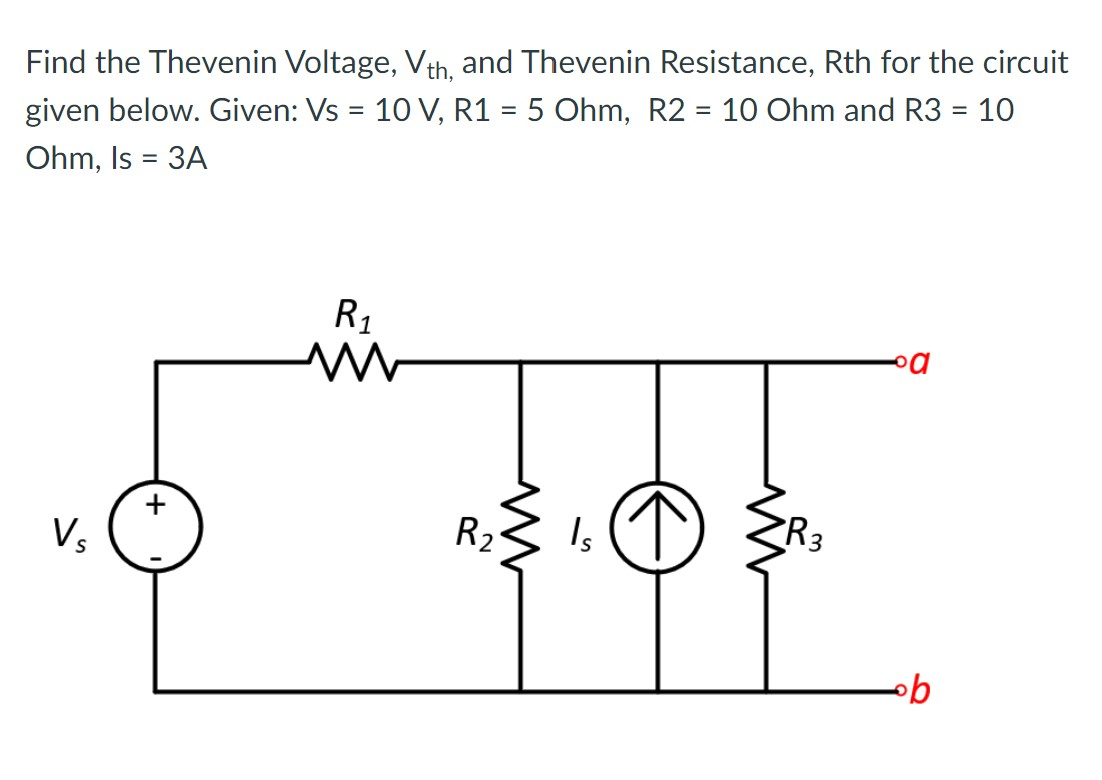 Solved Find the Thevenin Voltage, Vth, and Thevenin | Chegg.com