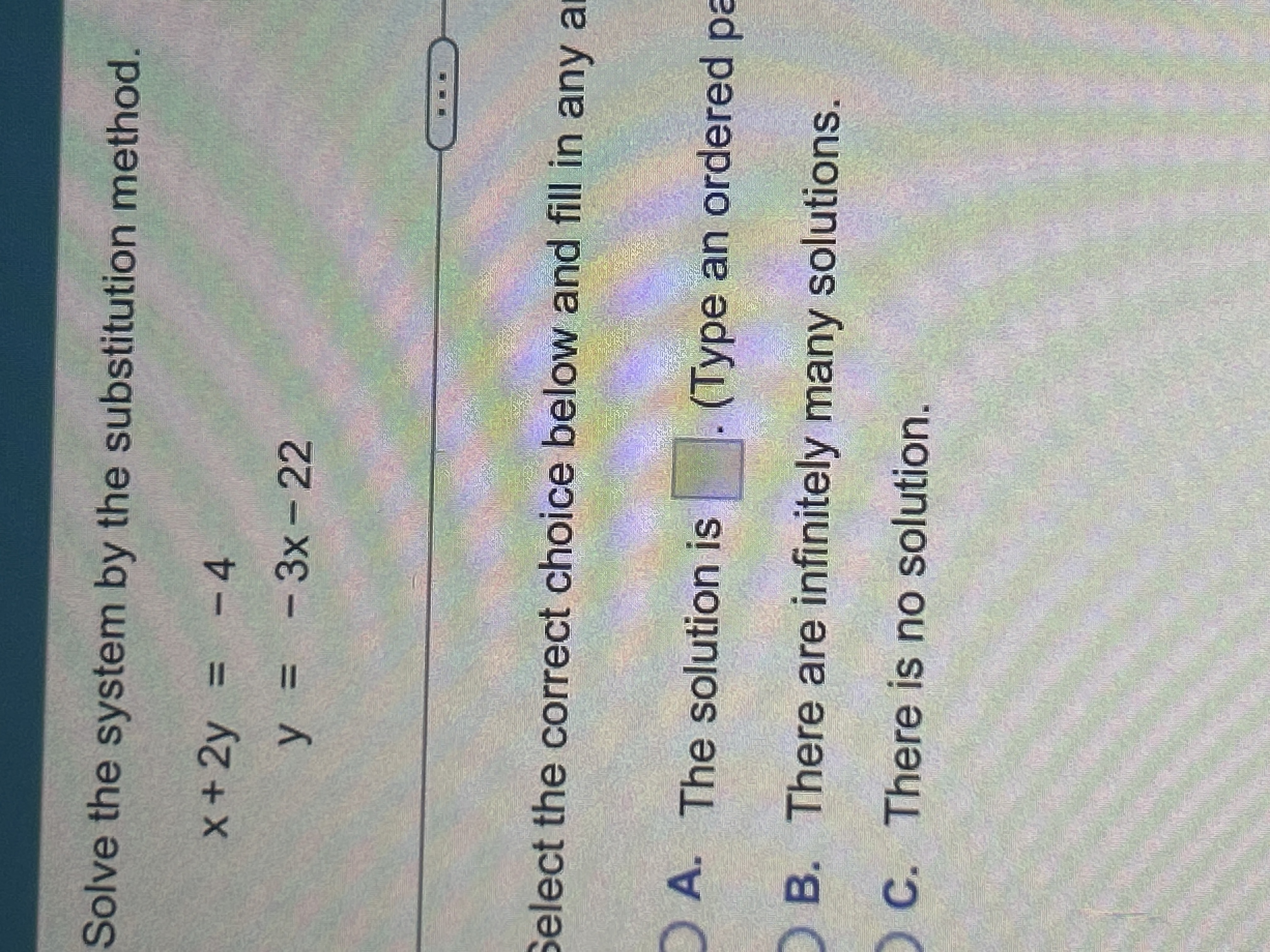 Solved Solve the system by the substitution | Chegg.com