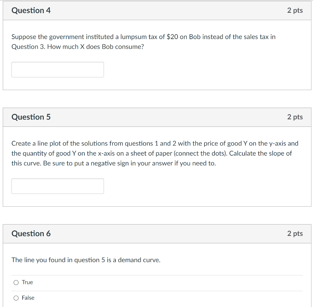 Solved Consumer Bob has the following utility function: | Chegg.com