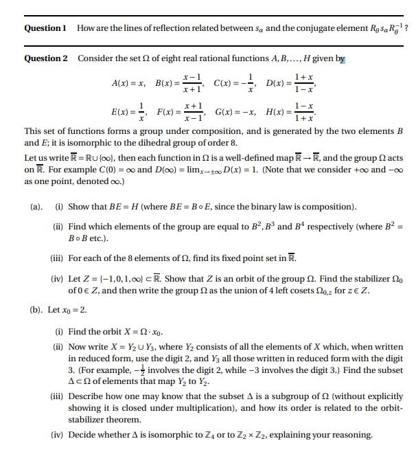 Question 1 How are the lines of reflection related | Chegg.com