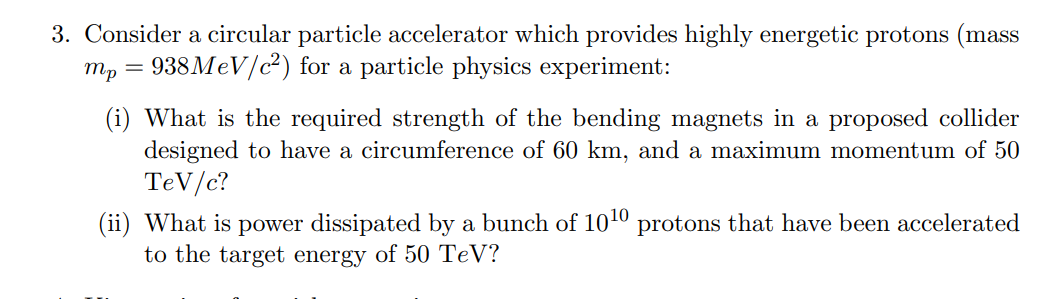 Solved 3. Consider a circular particle accelerator which | Chegg.com