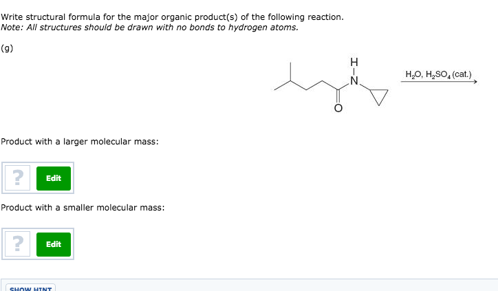 Solved Write structural formula for the major organic | Chegg.com
