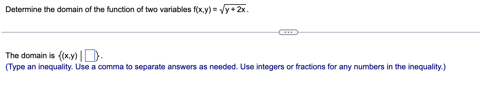 Solved Determine the domain of the function of two variables | Chegg.com