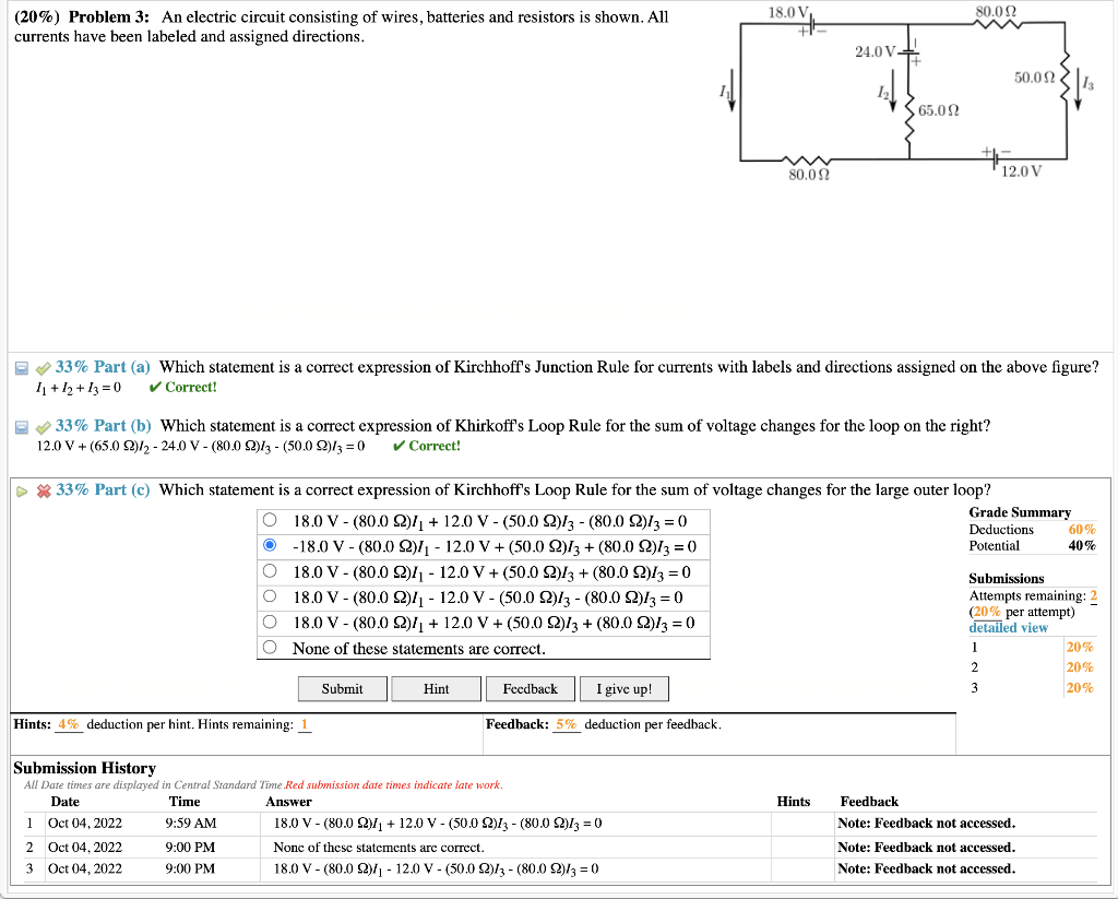 Solved (20\%) Problem 3: An electric circuit consisting of | Chegg.com