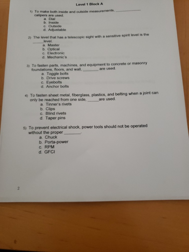 Solved Level 1 Block A 1) To make both inside and outside | Chegg.com