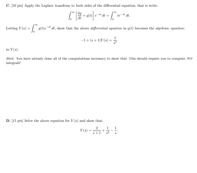 Solved Problem 4 (40 pts) (Transforming a linear first order | Chegg.com