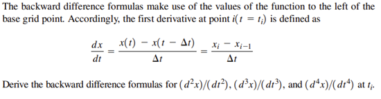 Solved The backward difference formulas make use of the | Chegg.com