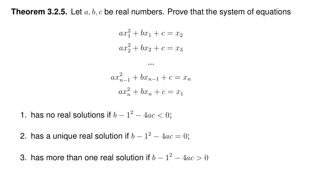 Solved Theorem 3.2.5. Let a,b,c be real numbers. Prove that | Chegg.com