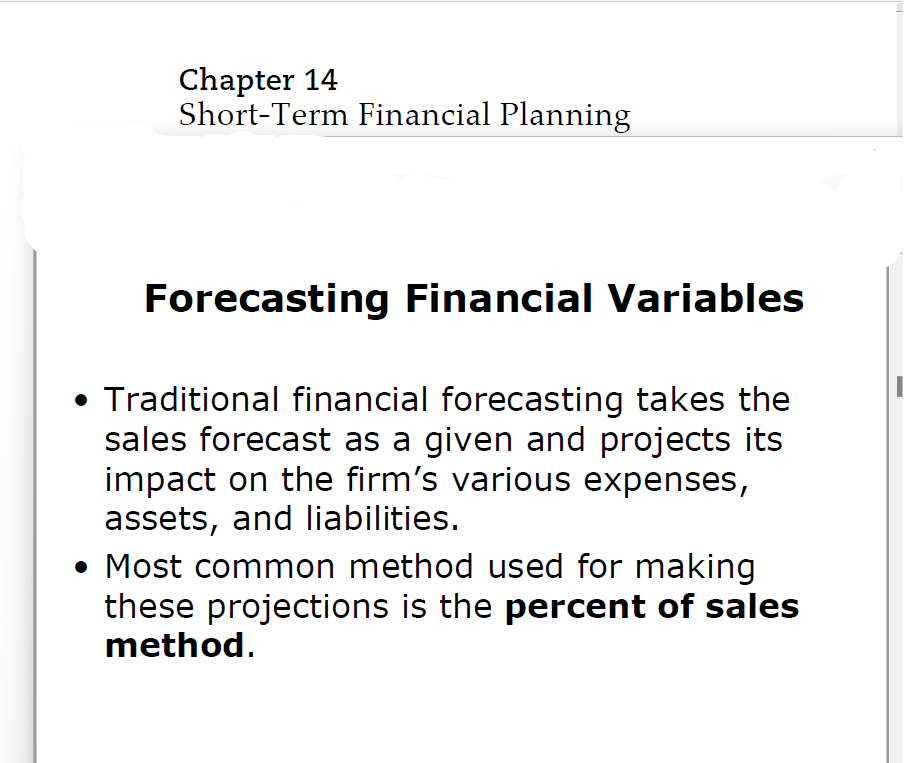 Solved What is forecasting financial variable? mind to | Chegg.com