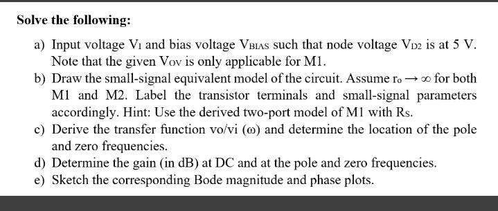 NMOS Cascode Amplifier with Source Degeneration and | Chegg.com