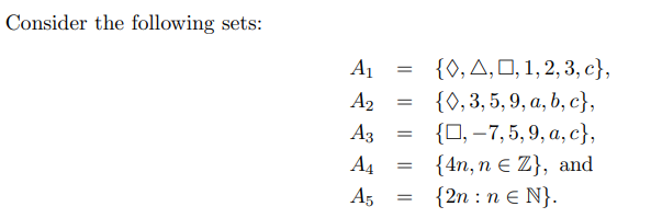 Solved Express each of the sets below by listing all of | Chegg.com