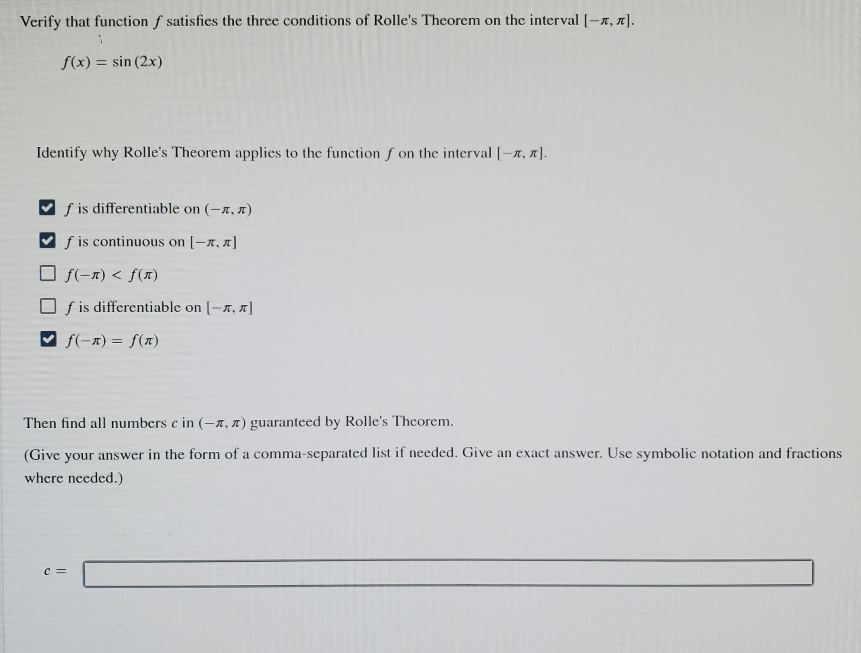 Solved Verify that function f satisfies the three conditions | Chegg.com