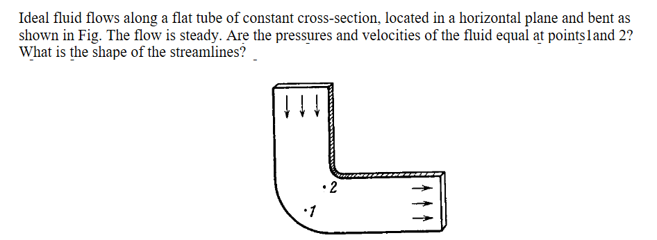 Ideal fluid flows along a flat tube of constant | Chegg.com