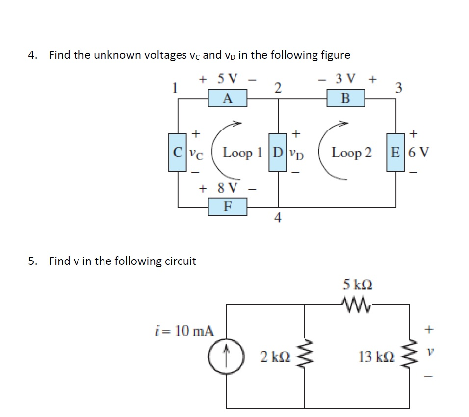 Solved Find the unknown voltages vc and Vo in the following | Chegg.com
