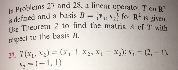 Solved s 27 and 28, a linear operator T on R2 is defined and | Chegg.com