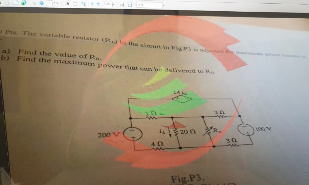 Solved the variable resistor (R0) in the circuit in figure | Chegg.com