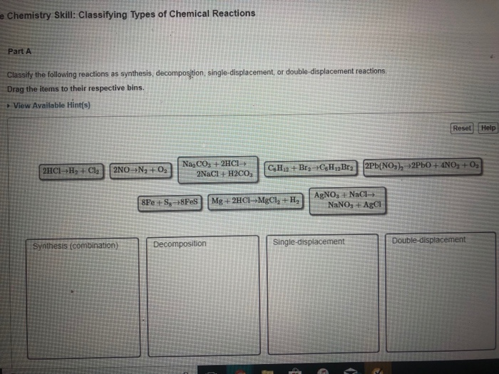 Solved e Chemistry Skill: Classifying Types of Chemical | Chegg.com Solved e Chemistry Skill: Classifying Types of Chemical | Chegg.com
