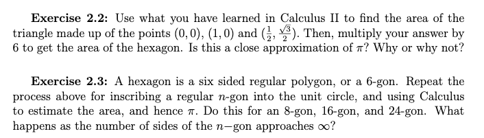Solved Exercise 2.2: Use what you have learned in Calculus | Chegg.com